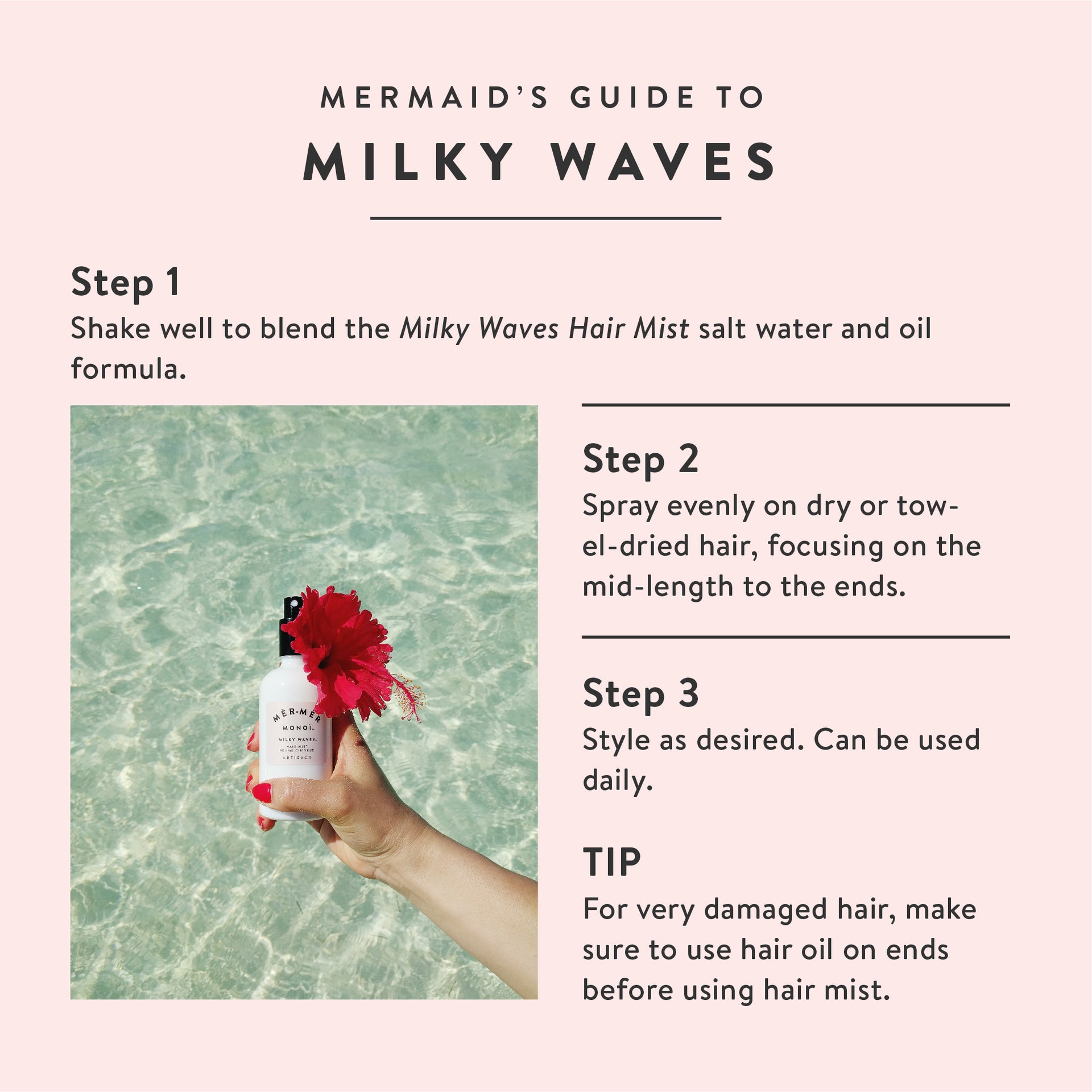 Mèr-Mèr Monoï Milky Waves Texturizing Hair Mist – ARTIFACT